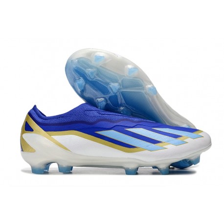 adidas X Crazyfast.1 Laceless FG Messi Lucid Azul Azul Burst Blanco