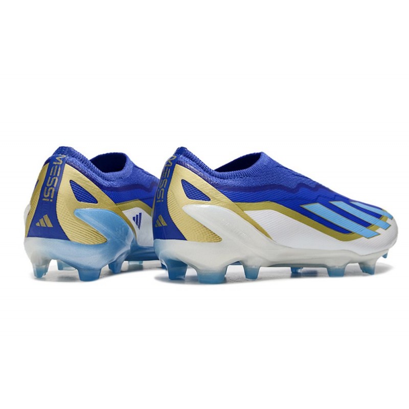 adidas X Crazyfast.1 Laceless FG Messi Lucid Azul Azul Burst Blanco