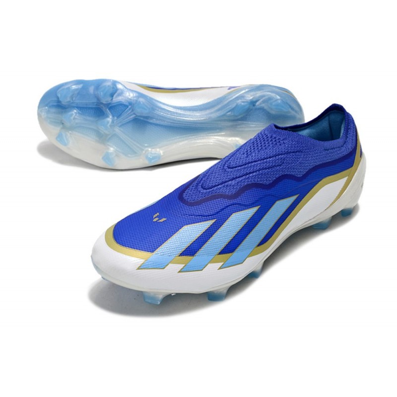 adidas X Crazyfast.1 Laceless FG Messi Lucid Azul Azul Burst Blanco
