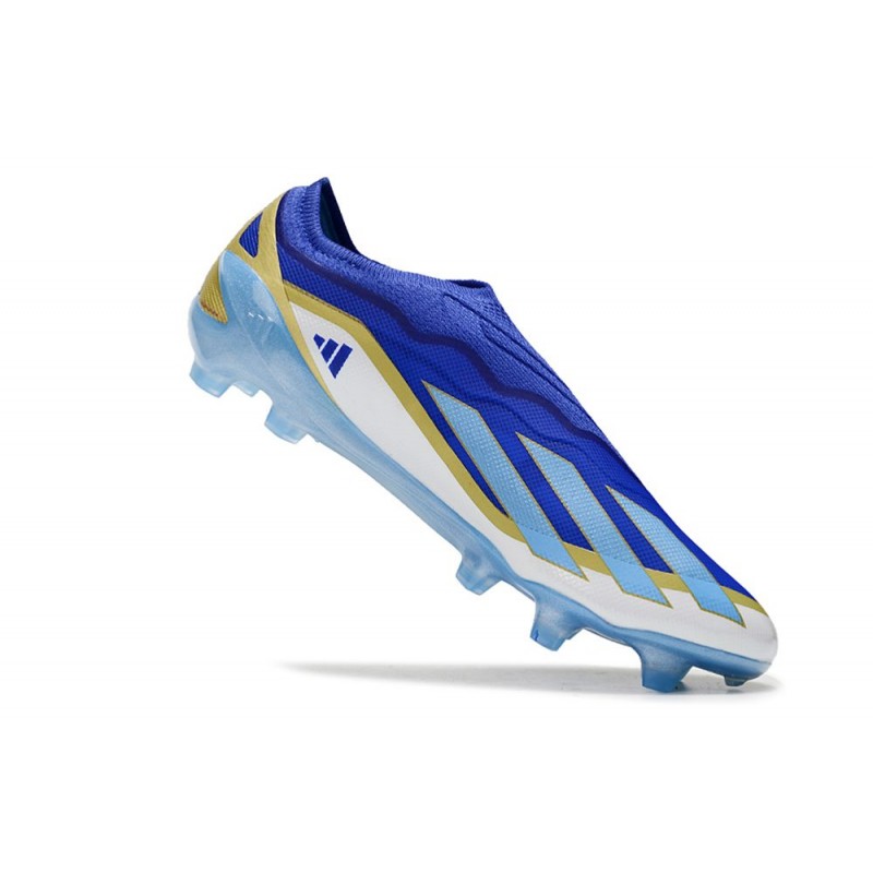 adidas X Crazyfast.1 Laceless FG Messi Lucid Azul Azul Burst Blanco